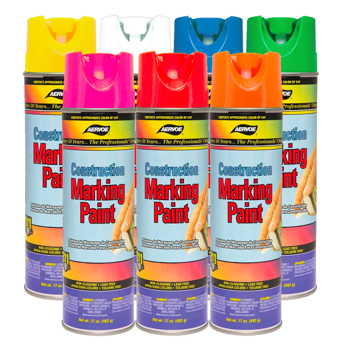 Aervoe Marking Paint - 482g Upside-down Cans - Carton of 12 Cans ...
