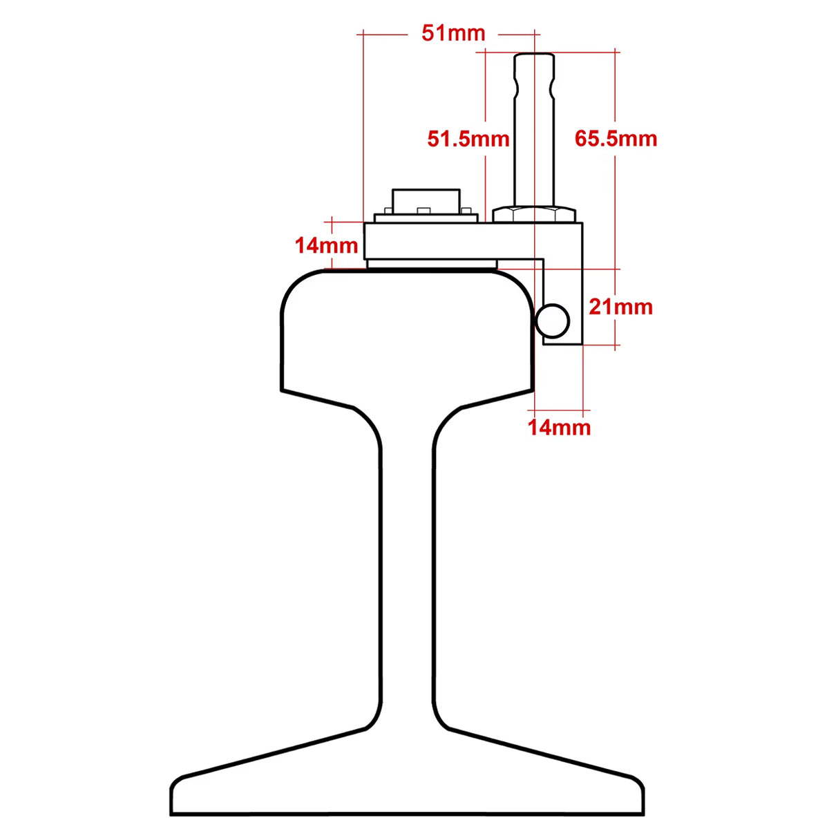 Trilex Rail Shoe Magnetic Prism Mount — Trig Instruments NZ
