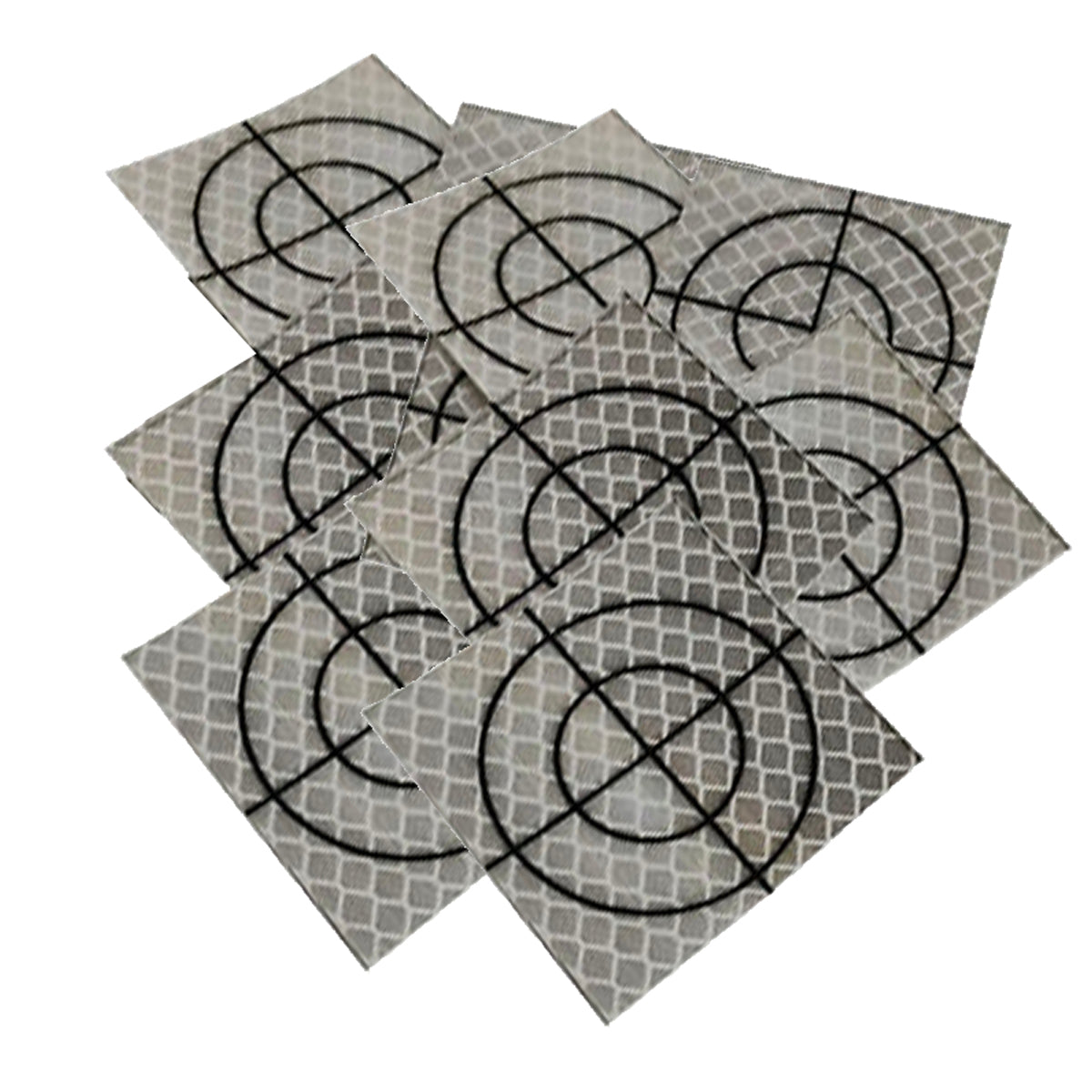 Self Adhesive 10 Pack of Retro Target Reflectors 50x50mm - Silver ...